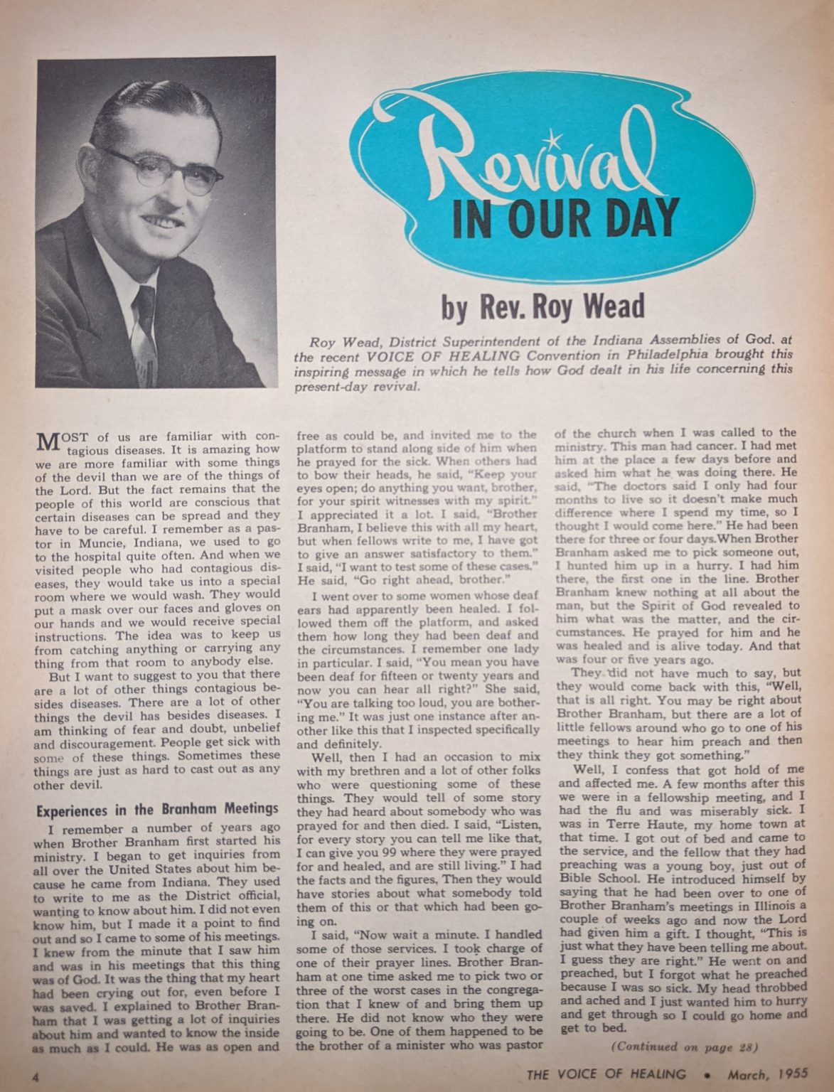 William Branham | Faith Assembly Church